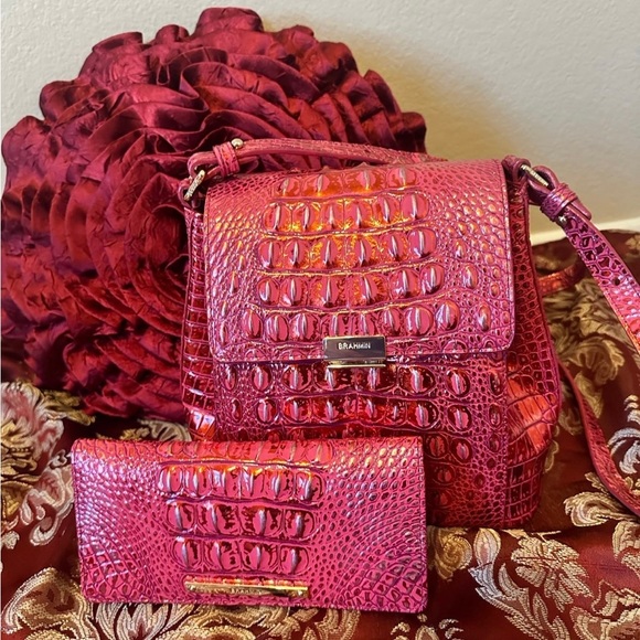 Brahmin | Bags | Brahmin Margo Red Dragon Set With Wallet Euc | Poshmark